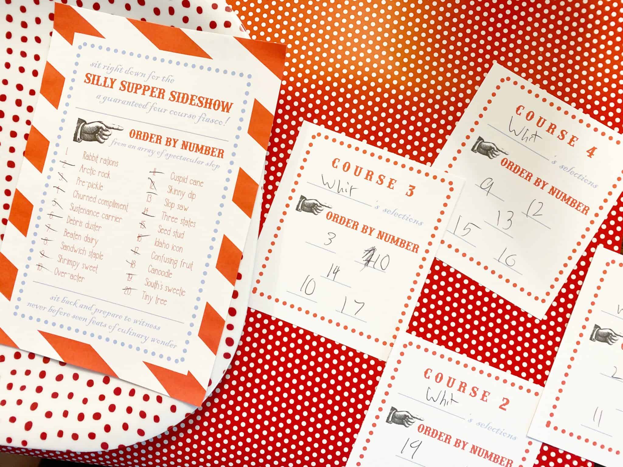 April Fool’s Silly Supper Sideshow {Free Printables} – Dixie Delights