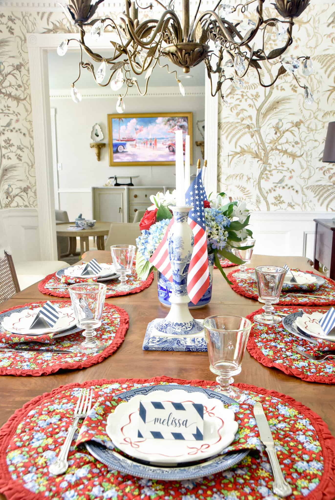 Perfectly Patriotic {Dining Room + Table Setting} – Dixie Delights
